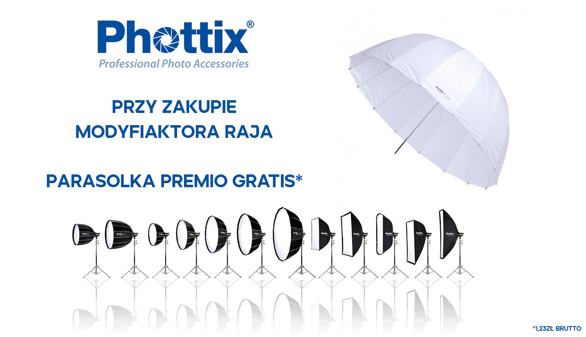 Promocja “Przy zakupie modyfikatora Phottix z serii Raja, parasolkę z ...
